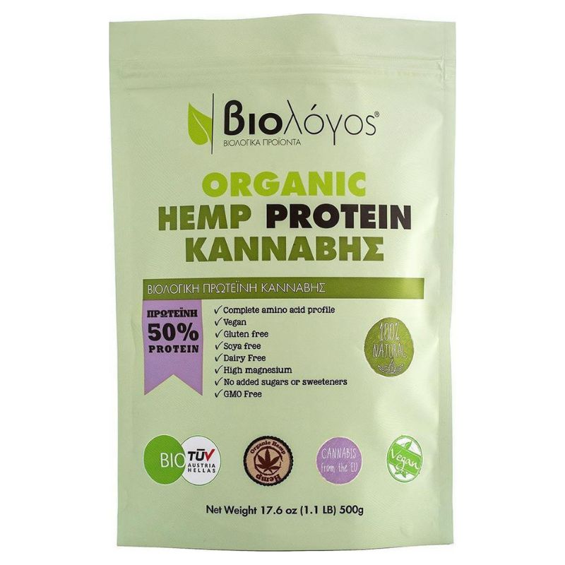Βιολογική Πρωτεΐνη Κάνναβης 50% Bio 500gr Βιολόγος | Kinissis.eu